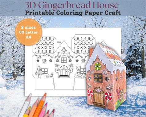 Gingerbread House Paper Template Fanny Printable