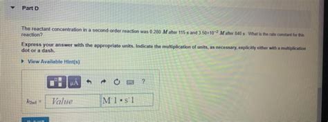 Solved The Reactant Concentration In A Zero Order Reaction