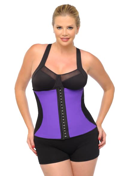 Divas Celebrity Waist Trainer Waist Cincher Purple With Black Curv Divas Curves