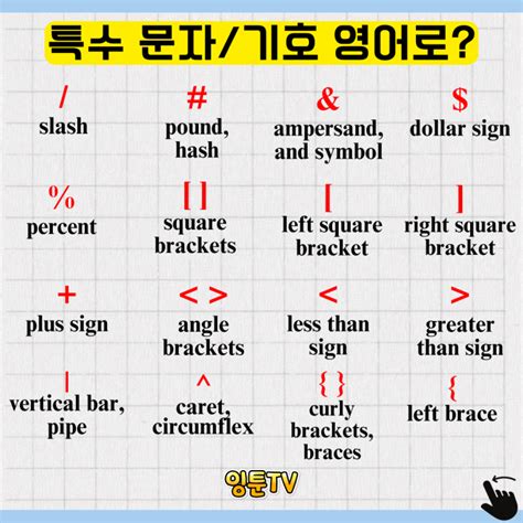 특수 문자 특수 기호 32개 영어모음집 네이버 블로그