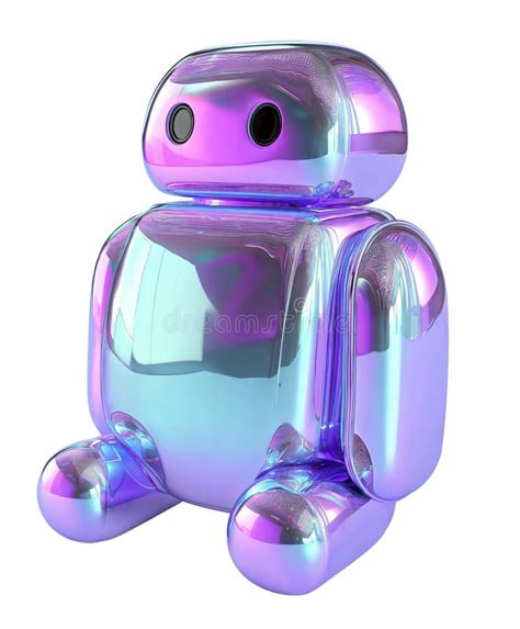 Futuristic Cute Ai Robot Isolated On White Background Stock
