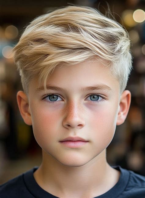 17 Medium Haircuts For School Boy Blonde Undercut With Textured Top 1