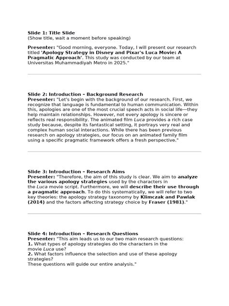 Apology Strategies In Pixars Luca Pdf Human Communication