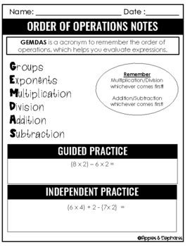 Order Of Operations Gemdas Interactive Math By Apples And Elephants