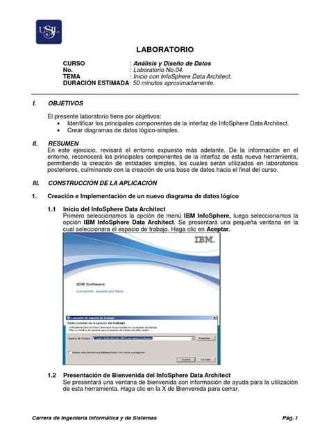 05 4 Lab 04 Inicio Con Infosphere Data Architect Add Pdf Ventana Informática Software