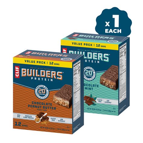 Clif Builders Protein Bar Bulk Variety Pack 36 Bars Clif Bar