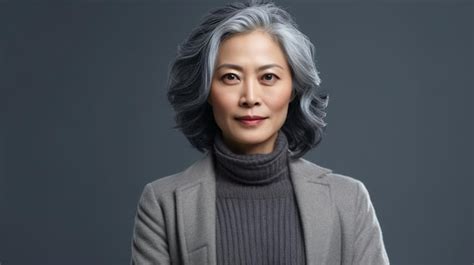 Premium Ai Image Attractive Senior Chinese Woman Smiling