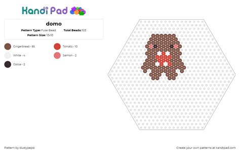 Domo Fuse Bead Pattern Kandi Pad Kandi Patterns Fuse Bead Patterns