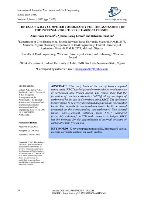 Pdf The Use Of X Ray Computed Tomography For The Assessment Of The Internal Structure Of