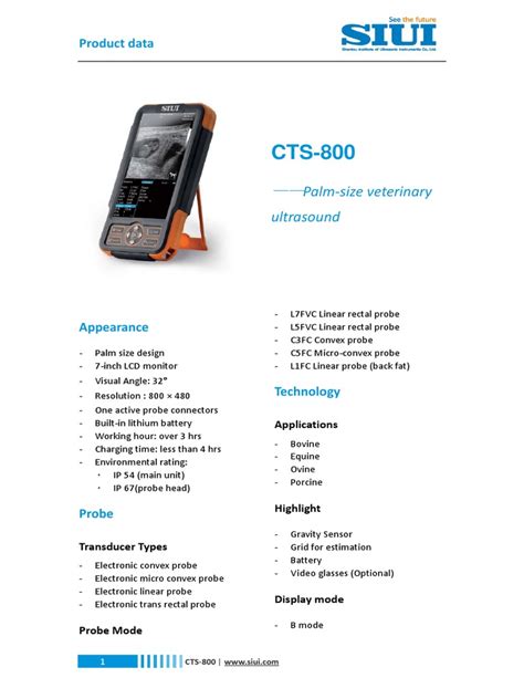 Siui Cts 800 Veterinarian Ultrasound Review For Vet Exam Animal