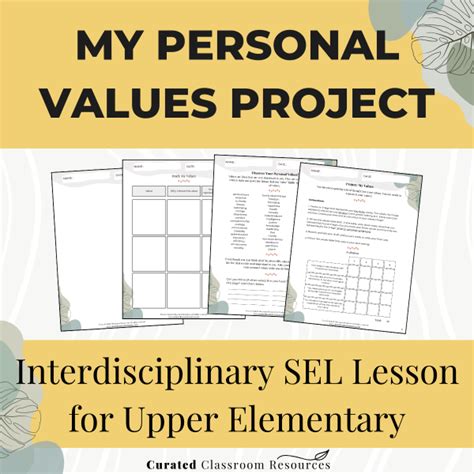 Self Identity And Personal Values Project For The Upper Elementary