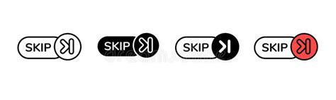 Various Skip Buttons In Different Styles And Colors Indicating Forward Navigation Options Stock