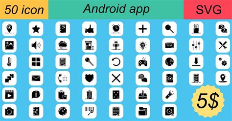 Glyph Android App Icon Bundle Bundle · Creative Fabrica