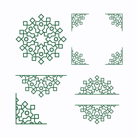 Marco De Elementos De Diseño De Mosaico Del Mes De La Herencia árabe Estadounidense Vector Premium