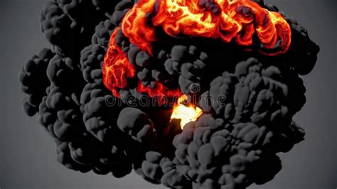 Explosive Fiery Cloud With Orange Glow And Dark Smoke Dramatic Effect