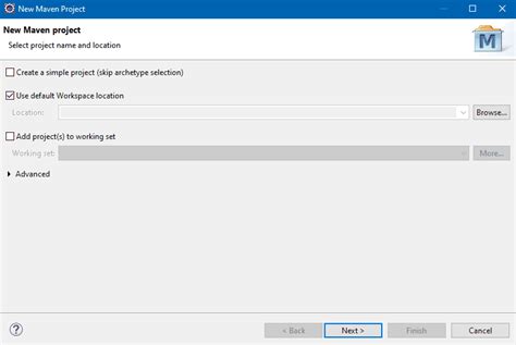 Select Project Location Where You Want To Store This Example