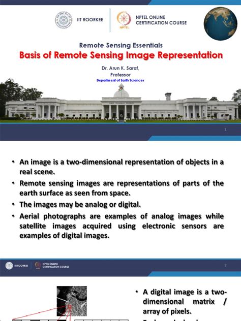Week 2 Module 2 Basis Of Remote Sensing Image Representation Download Free Pdf Infrared Pixel