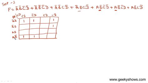 Fill Sop Expression 4 Variable K Map Table Hindi Youtube
