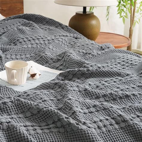 Davids Home 100 Cotton Waffle Weave Blanket King Size Breathable