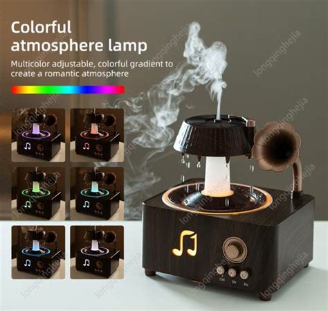 Aroma Diffuser With Bluetooth Speaker Essential Oil Humidifier Led