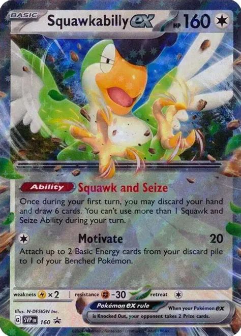 Pokemon Scarlet Violet Squawkabilly Ex Loose Deck Svp160 Pokemon Usa