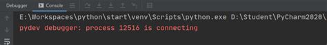 Pydev Debugger Process Is Connectingpydev Debugger Process