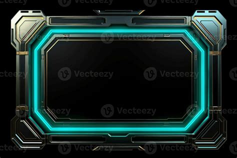 Abstract High Tech Black Border Futuristic Technology Background Generative AI 33840511 Stock