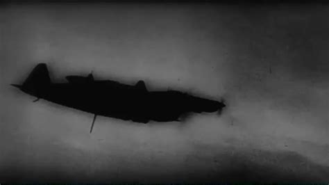 1940s Fighter Planes Fly Through Sky Shoot At Each Other Plane