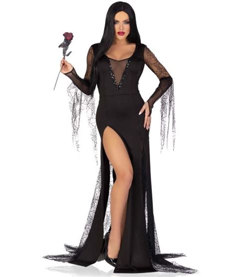 Sexy Spooky Morticia Kostume Fragt Fra Kun 4500 Kr Fest And Farver