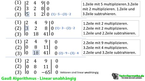 lineare abhängigkeit 3 vektoren [beispiel] einfach 1a erklärt