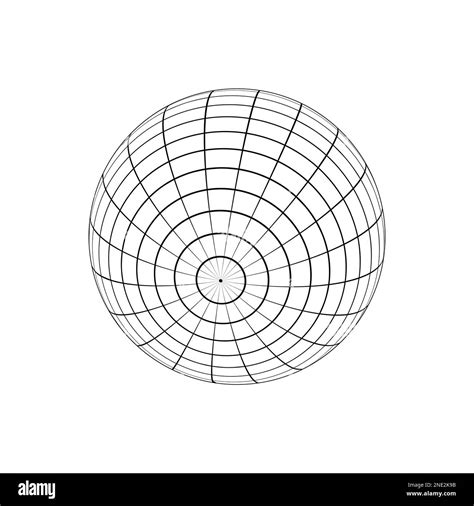 3d Sphere Wireframe Orbit Model Spherical Shape Gridded Ball Earth Globe Figure With