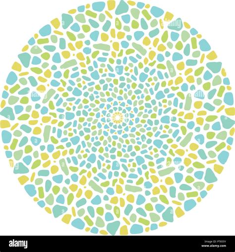 Vector Abstract Colorful Mosaic Round Pattern Pebble Stone Mosaic Circle Background Stock