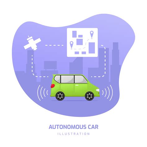 Autonomous Driverless Car Modern Art Illustration Vector 11621626 Vector Art At Vecteezy