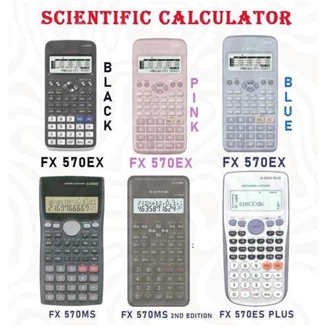 Scientific Calculator All In One Fx 570ex Classwiz Black Pink Blue Fx