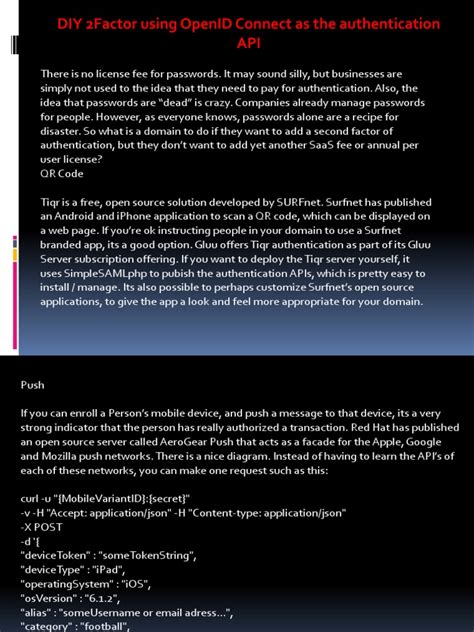 Pdf Diy 2factor Using Openid Connect As The Authentication Api Dokumentips