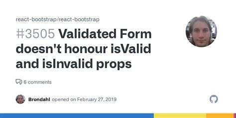 Validated Form Doesn T Honour Isvalid And Isinvalid Props Issue React Bootstrap React