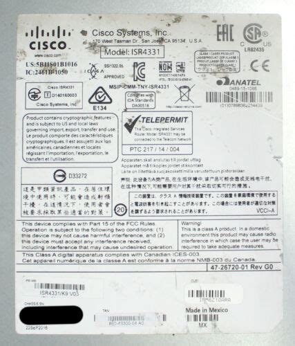 Cisco 4300 Series ISR4331 K9 V05 ISR 4331 Integrated Ubuy India