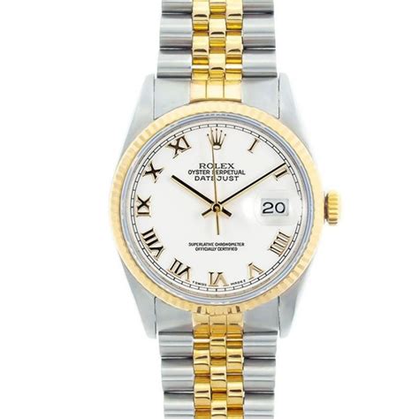 Rolex Datejust 36 Steel And Yellow Gold White Roman Dial 36mm Watch