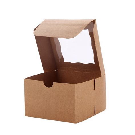 Kraft Mini Pie Boxes Bakery Boxes With Pvc Window Vicedeal