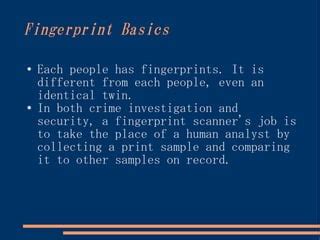 How Fingerprint Scanners Work PPT