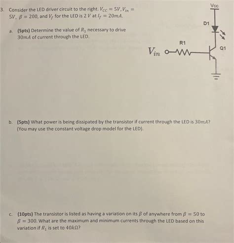 Solved Consider The LED Driver Circuit To The Right VCC Chegg