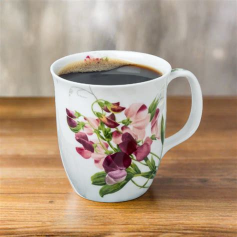 Botanical Flowers Pink Sweet Pea Java Mug Mcintosh Mugs
