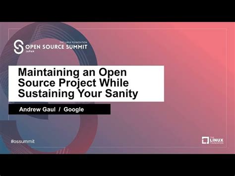 Free Video Maintaining An Open Source Project While Sustaining Your Sanity From Linux