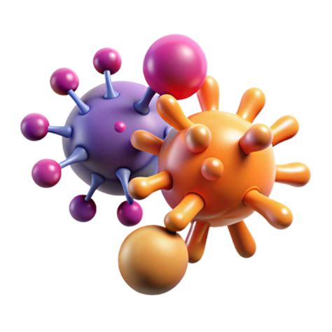 Colorful Virus Illustration Molecular Structure Microbiology Graphic 55551625 Png