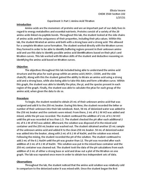 Lab 3 Biochemistry Pdf Acid Dissociation Constant Acid