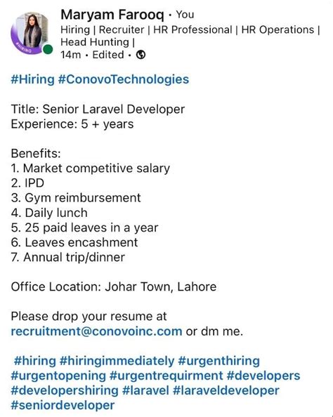 Verified Profiled On Linkedin Developer Lahore Laraveldeveloper Laravel Hiring