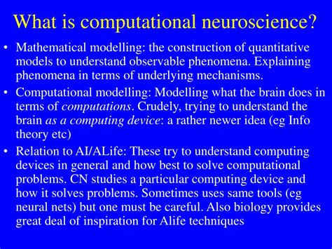 PPT Computational Neuroscience Andy Philippides PowerPoint Presentation ID 9466519