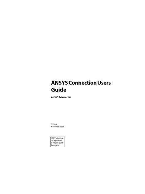 Ansys Connection Users Guide R9 2004 Pdf Pdf Command Line Interface Graphical User Interfaces