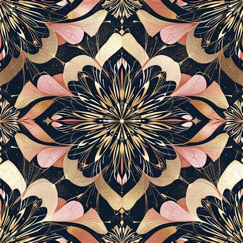 Free Geometric Floral Pattern Image Geometric Floral Symmetrical