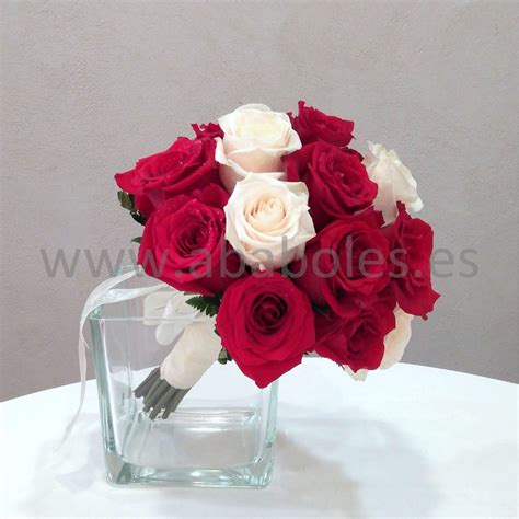 Bouquet De Novia Con Rosas Rojas Y Blancas Ababoles Online